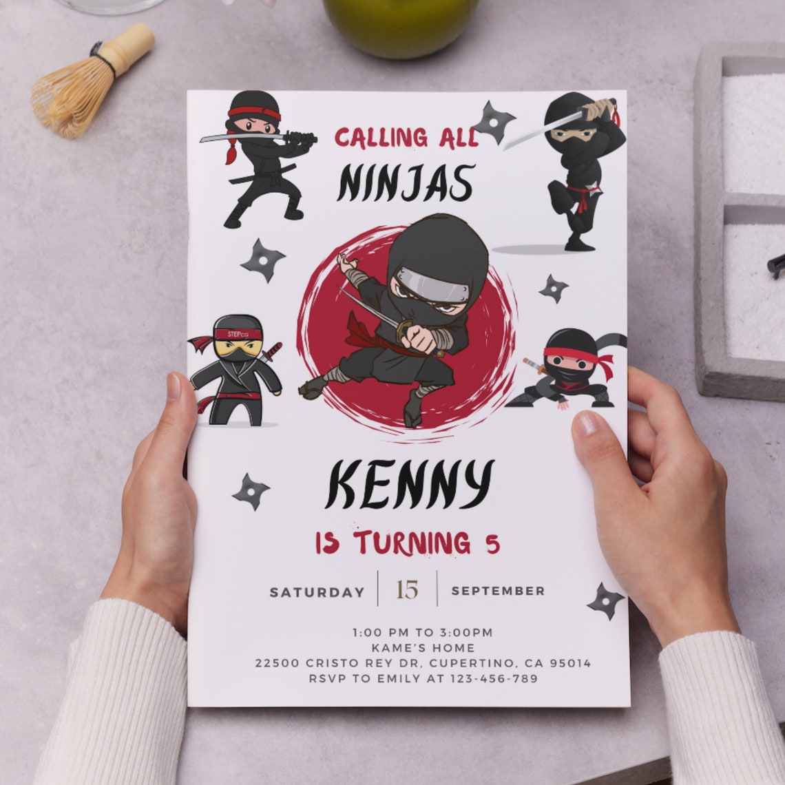 Editable Ninja Kidz Invitation, Printable Martial Arts Invite, Digital ...