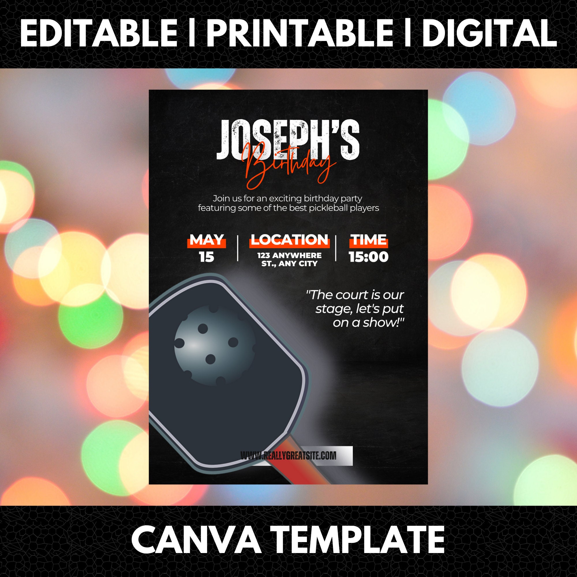 Editable Pickleball Birthday Invitation Printable Pickleball - Etsy