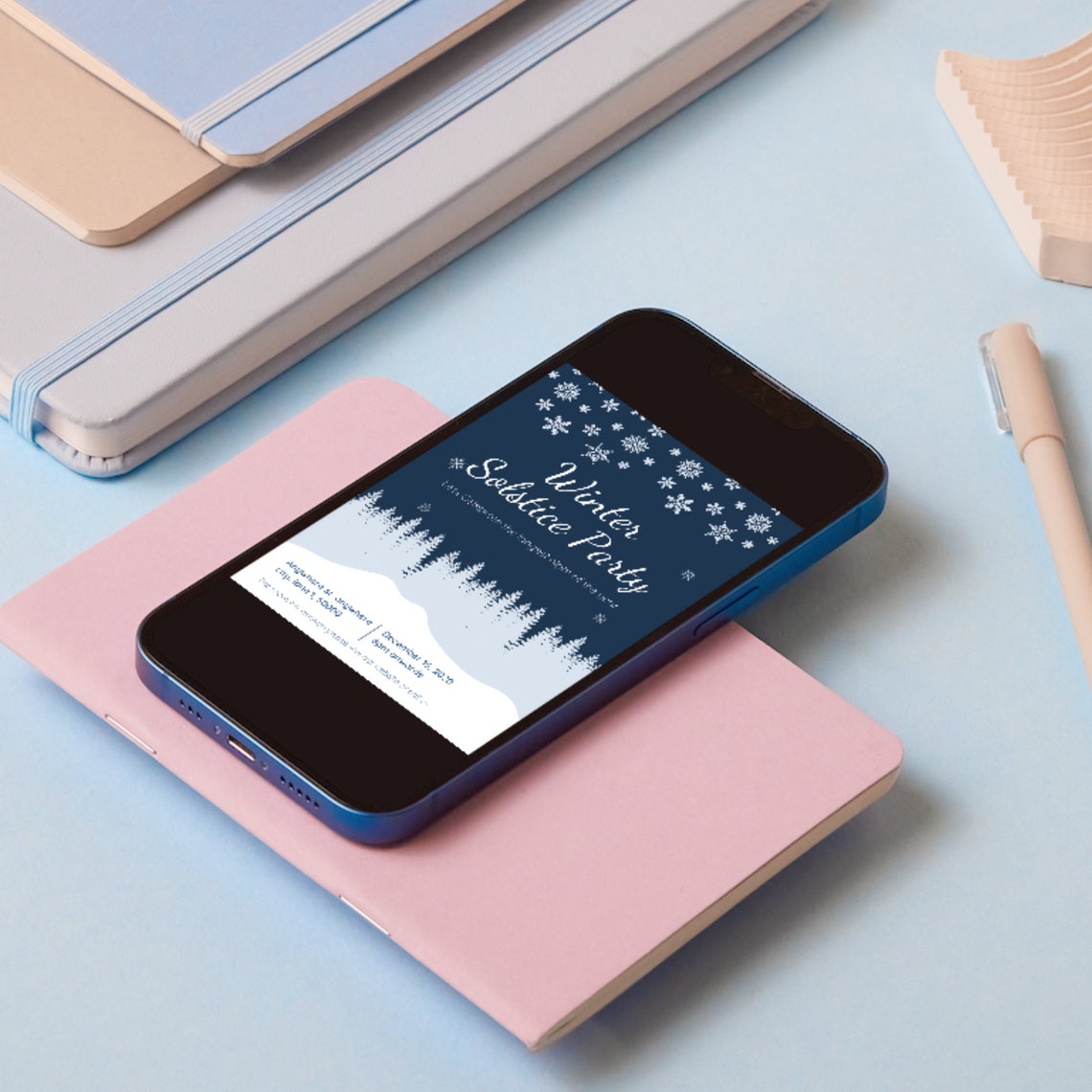 Editable Winter Solstice Party Invitation, Winter Solstice Invite ...