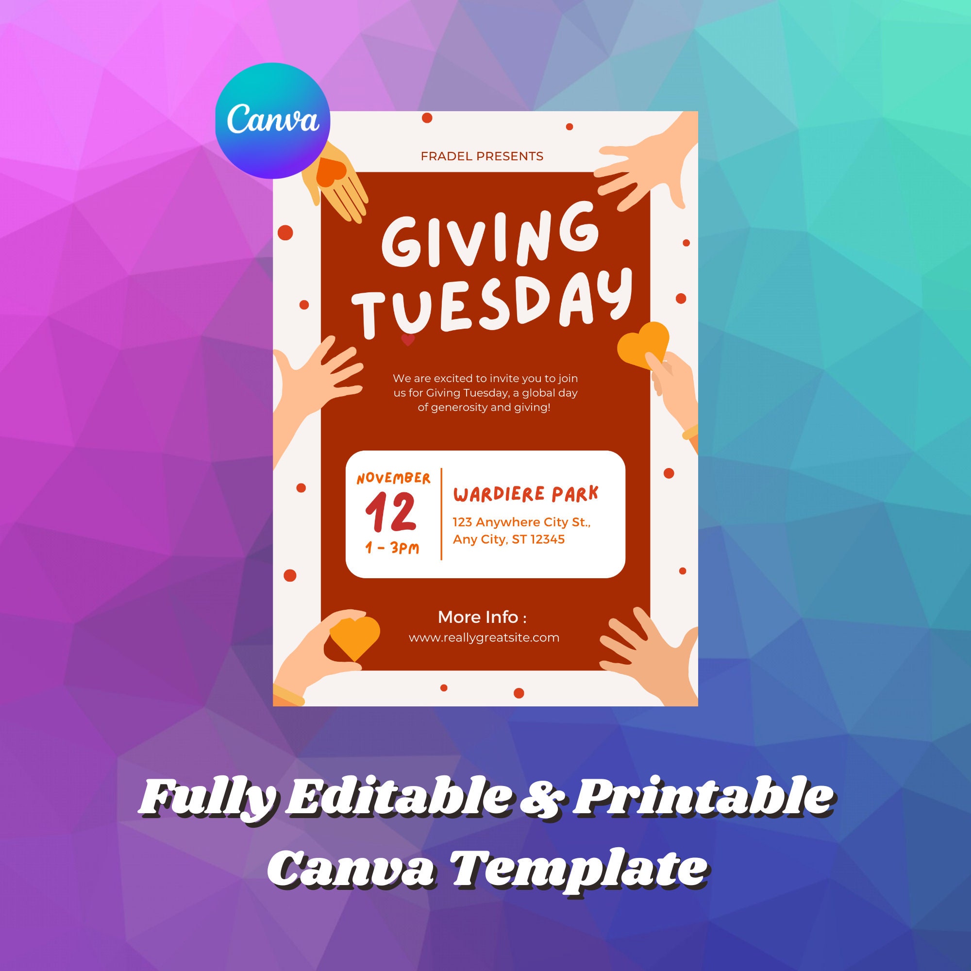 Editable Giving Tuesday Invitation, Digital Giving Tuesday Template ...