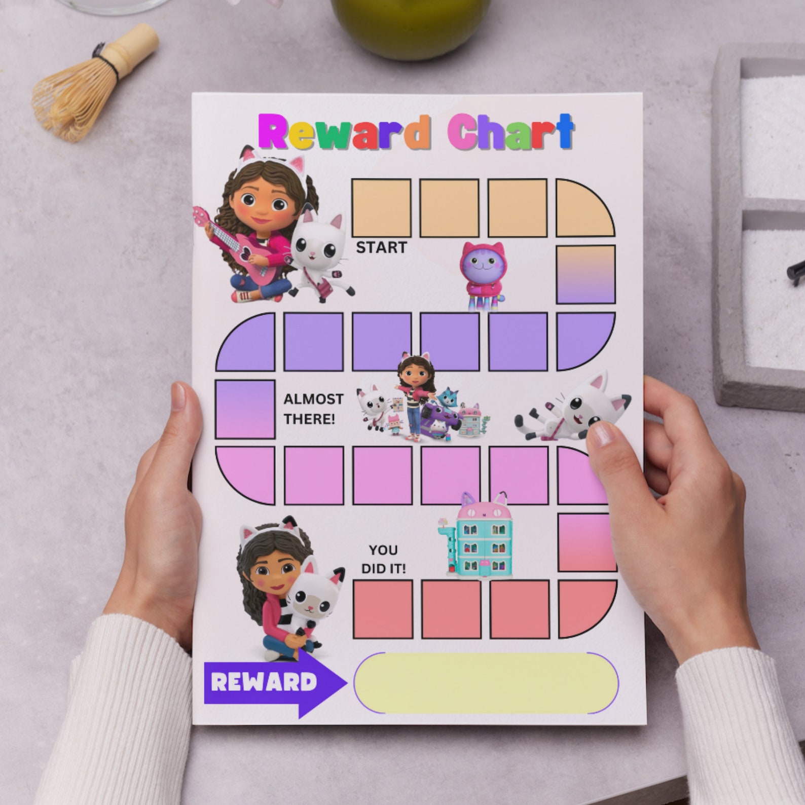 Gabby Dollhouse Reward Chart, Printable Gabby Behavior Chart, Digital ...