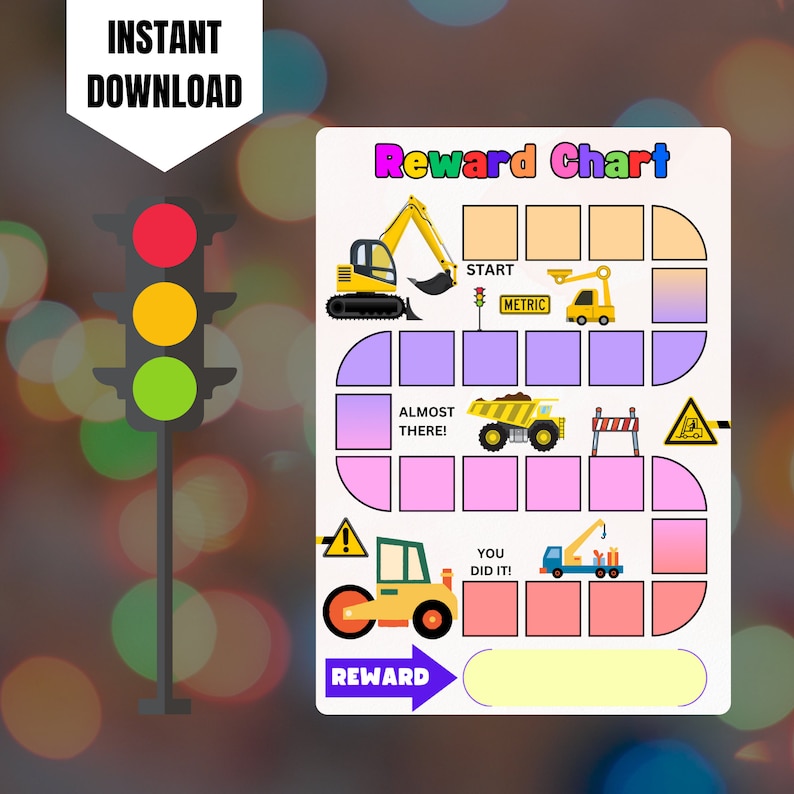 Construction Reward Chart, Printable Construction Behavior Chart ...