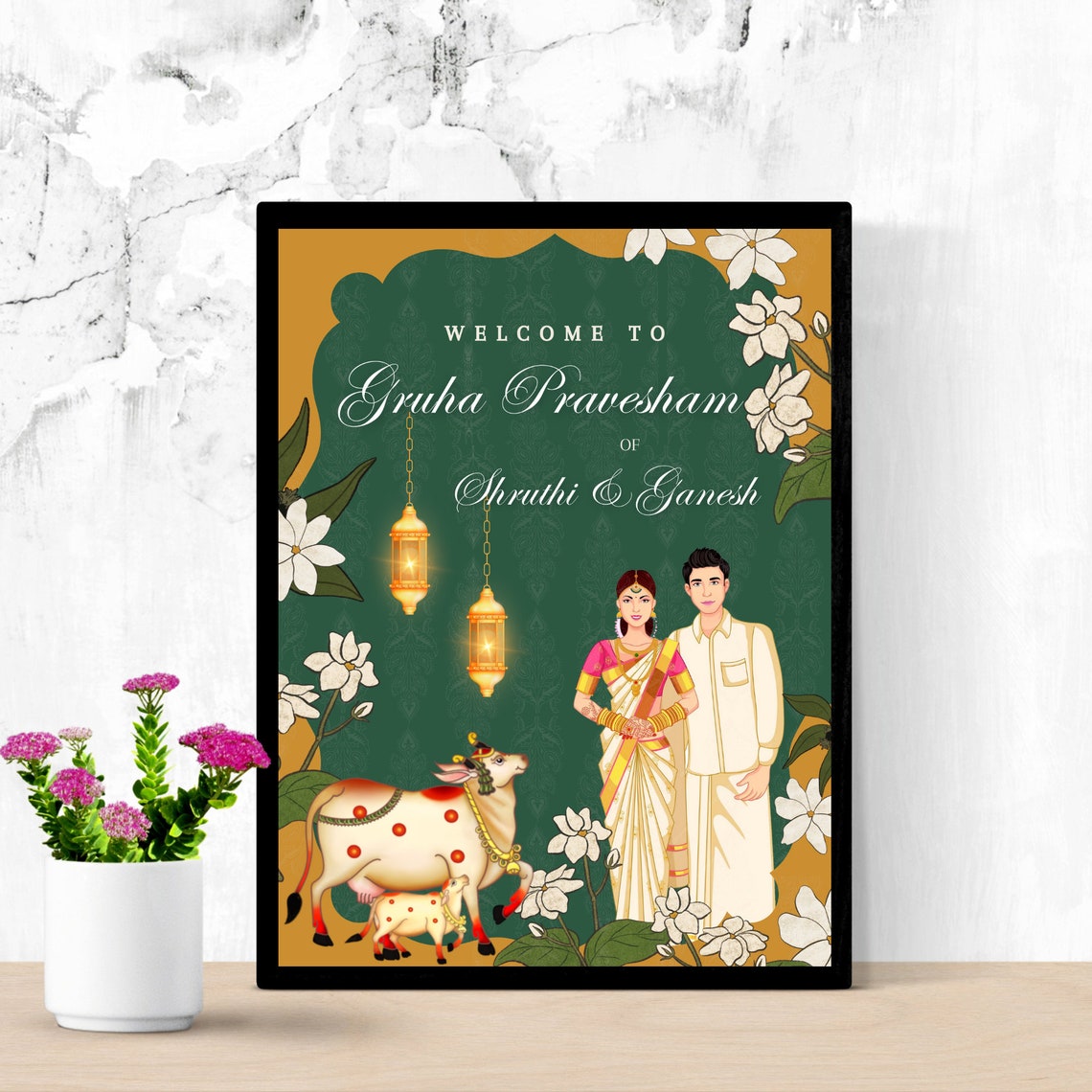 Editable Gruhapravesham Welcome Sign: Indian Housewarming Poster - Etsy