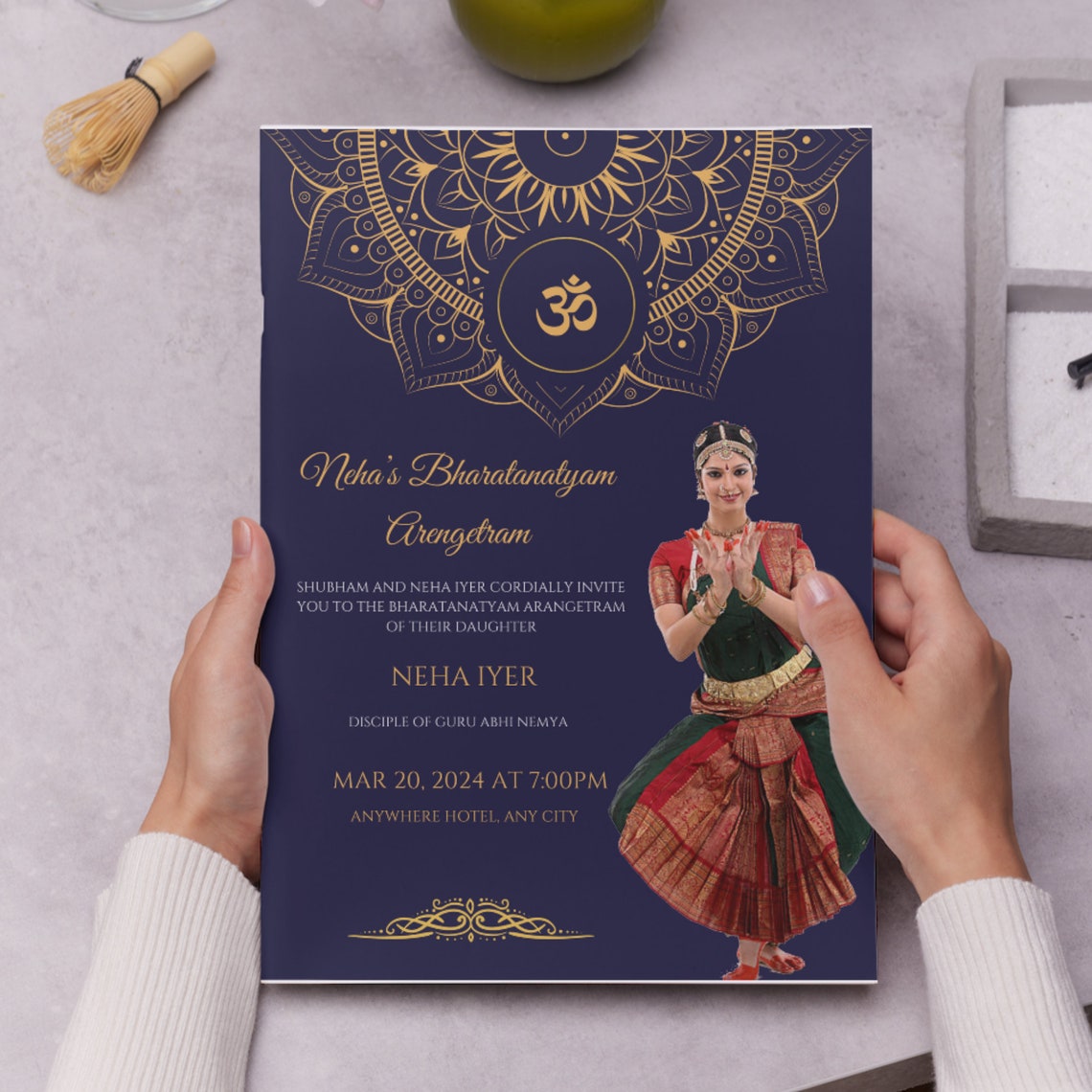 Editable Arangetram Invitation Template, Printable Indian Classical ...