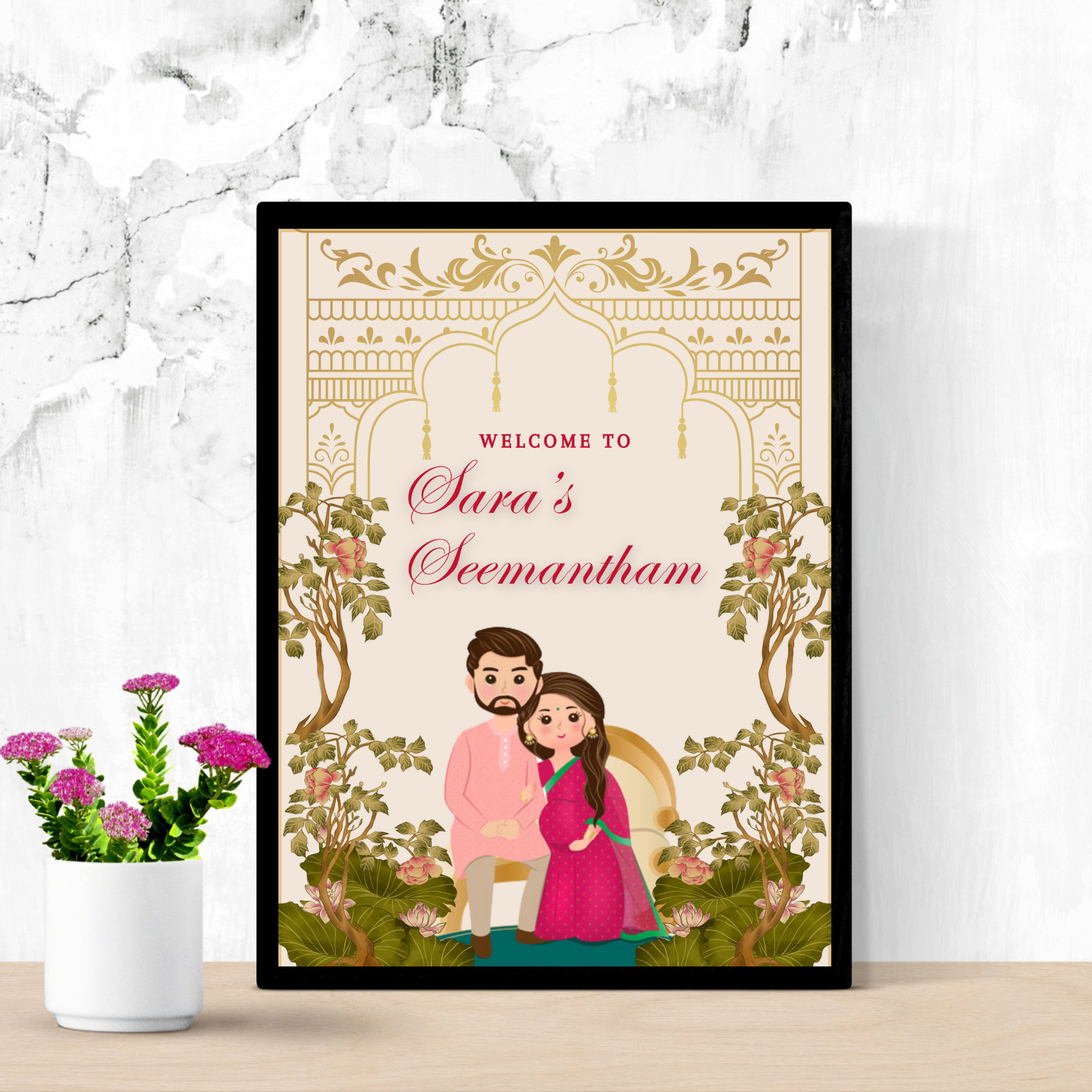 Editable Seemantham Sign Template, Sreemantham Decor Printable Baby ...