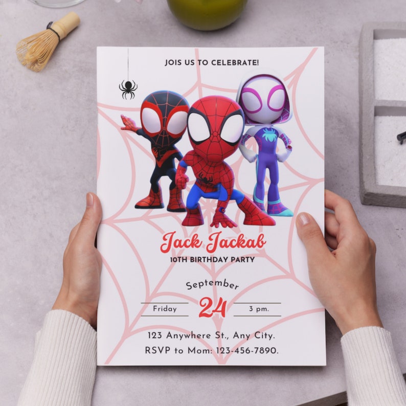Editable Spiderman Invitation, Printable Spidey and His Amazing Friends ...
