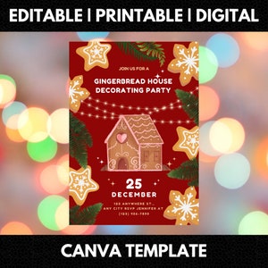 Editable Gingerbread House Invitation, Printable Gingerbread House ...