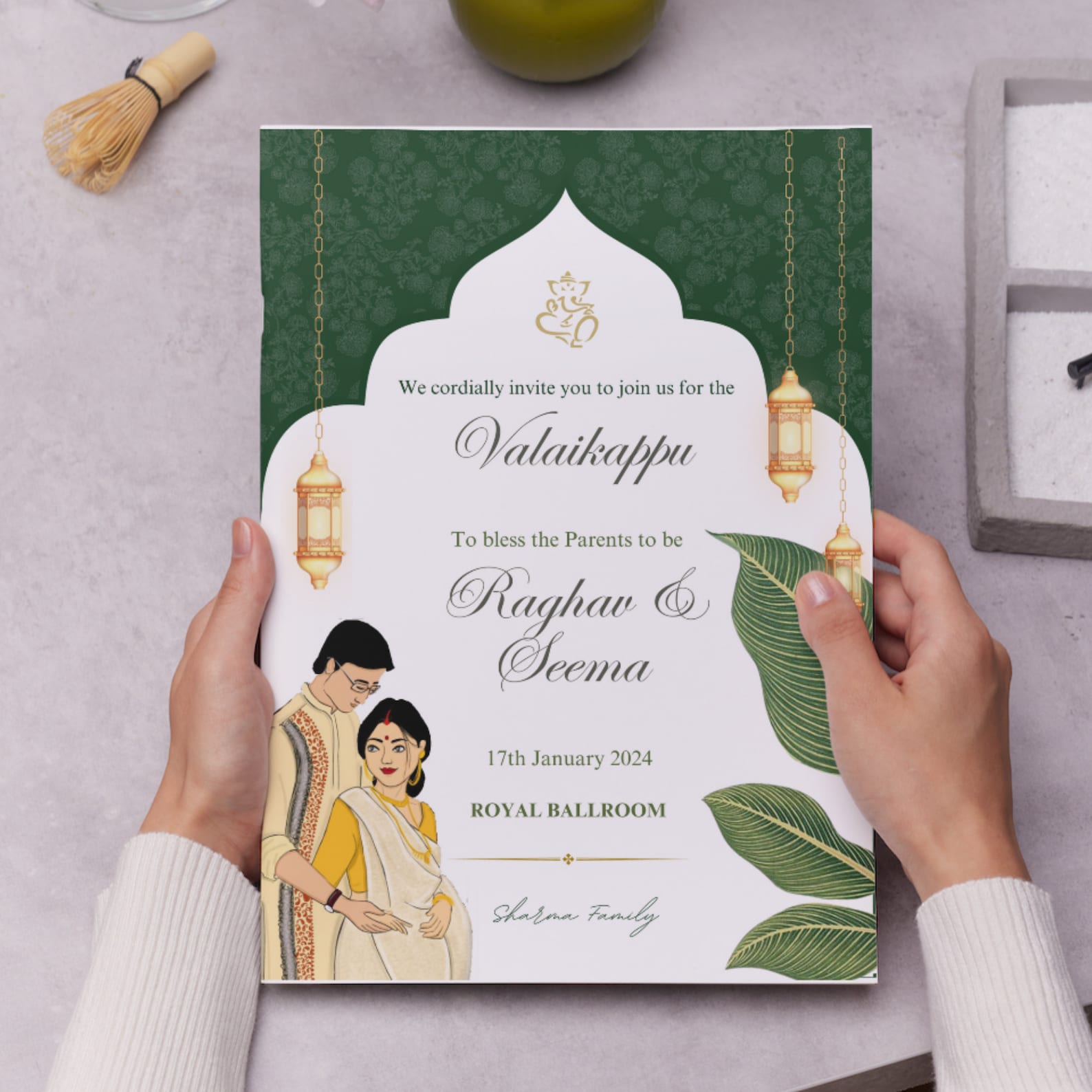 Editable Valaikappu Invitation Template, Valaikappu Invite Printable ...