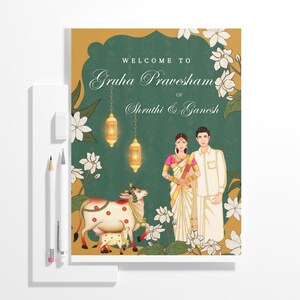Editable Gruhapravesham Welcome Sign: Indian Housewarming Poster - Etsy