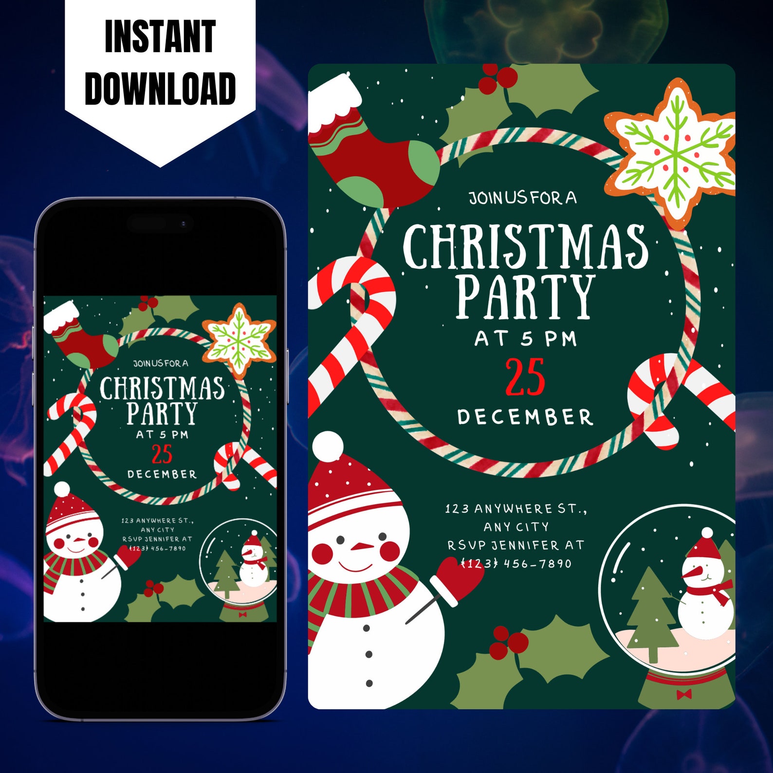 Editable Snowman Christmas Party Invitation Printable Office - Etsy