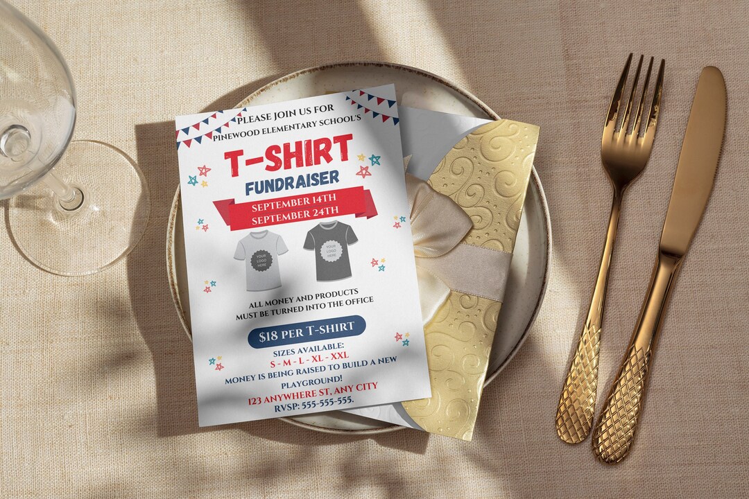 Editable T-shirt Fundraiser Flyer Template: School, Church, Nonprofit ...