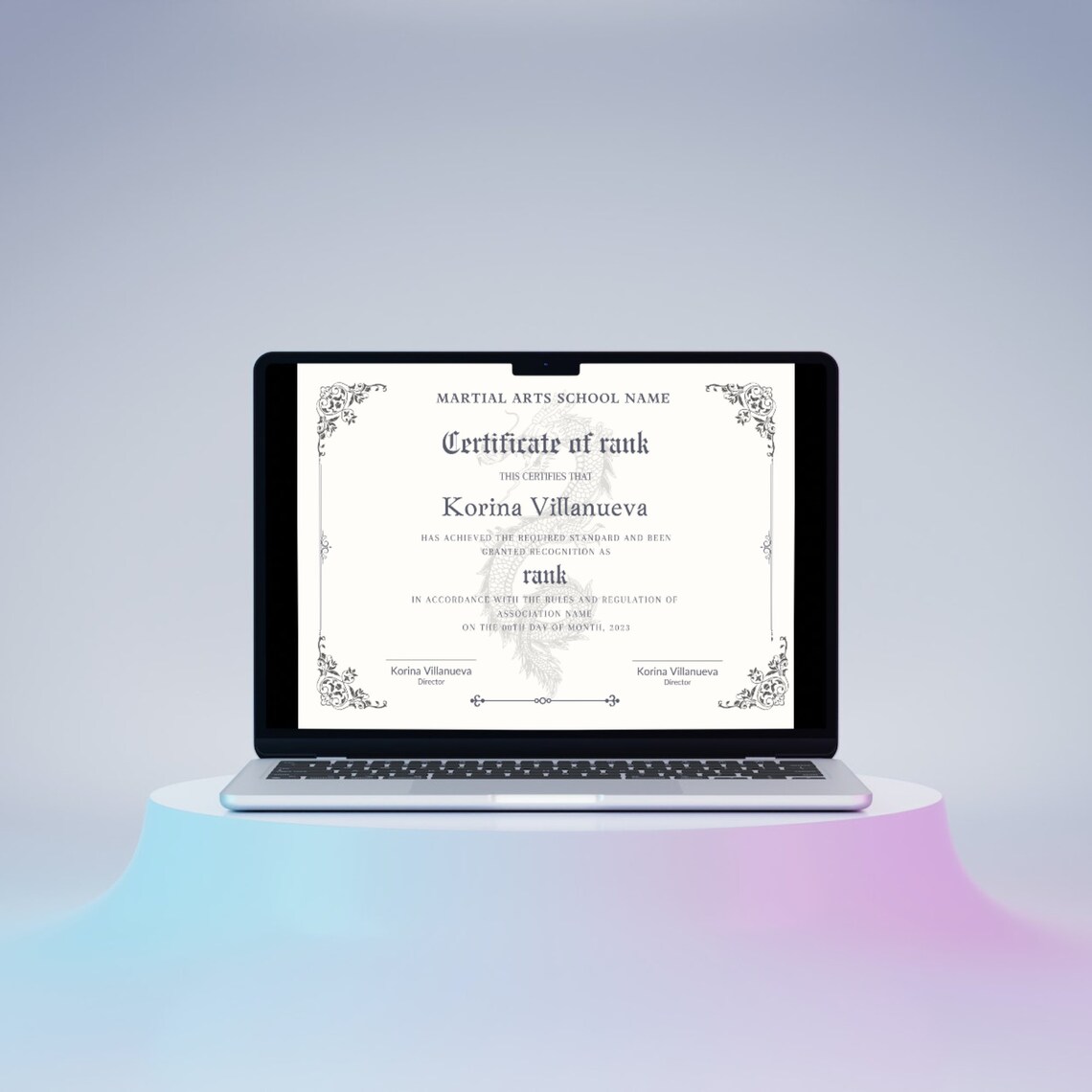 Editable Certificate of Rank, Rank Certificate, Digital Downloads ...