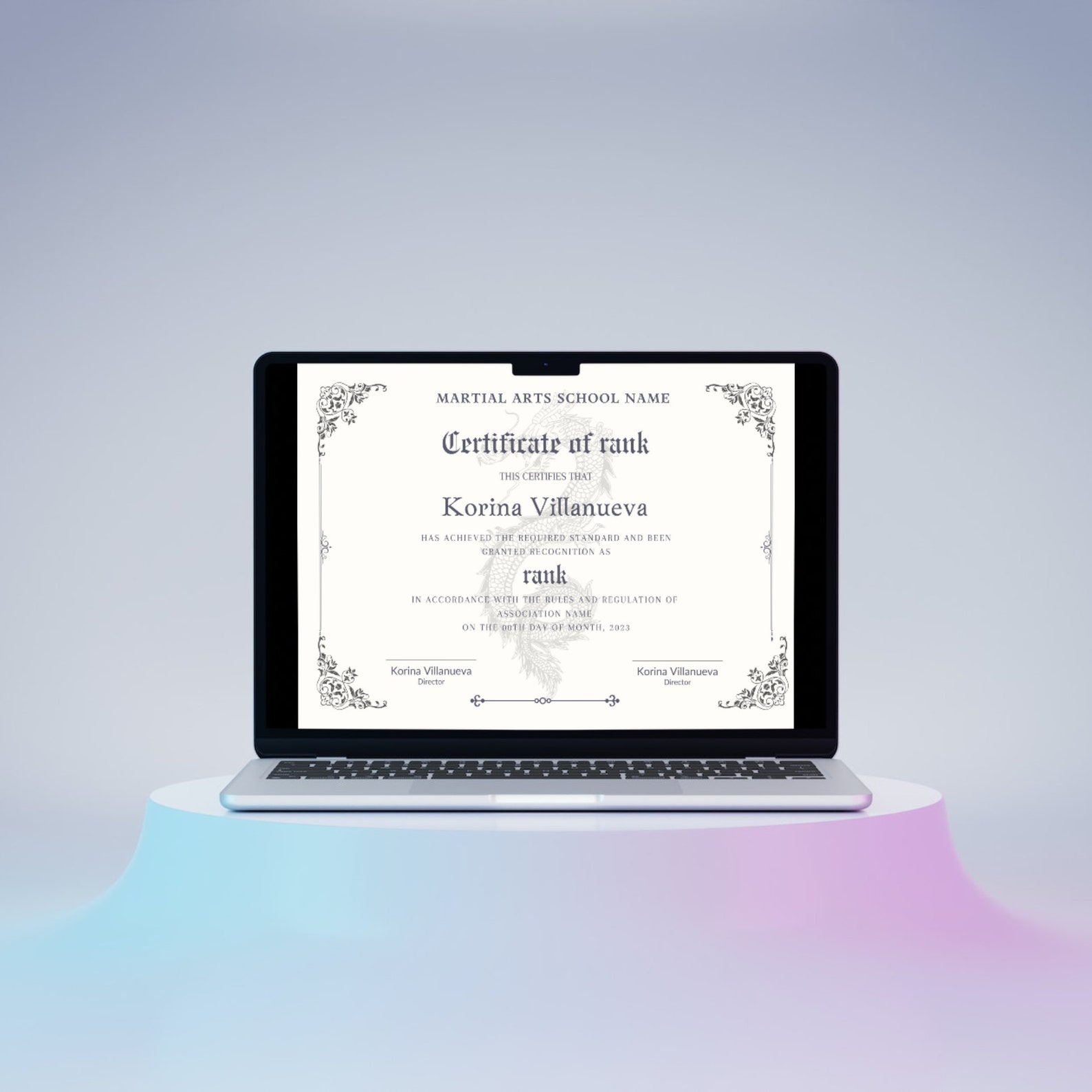 Editable Certificate of Rank, Rank Certificate, Digital Downloads ...