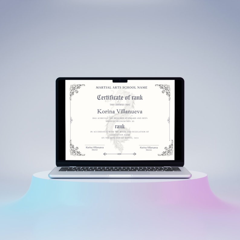 Editable Certificate of Rank, Rank Certificate, Digital Downloads ...