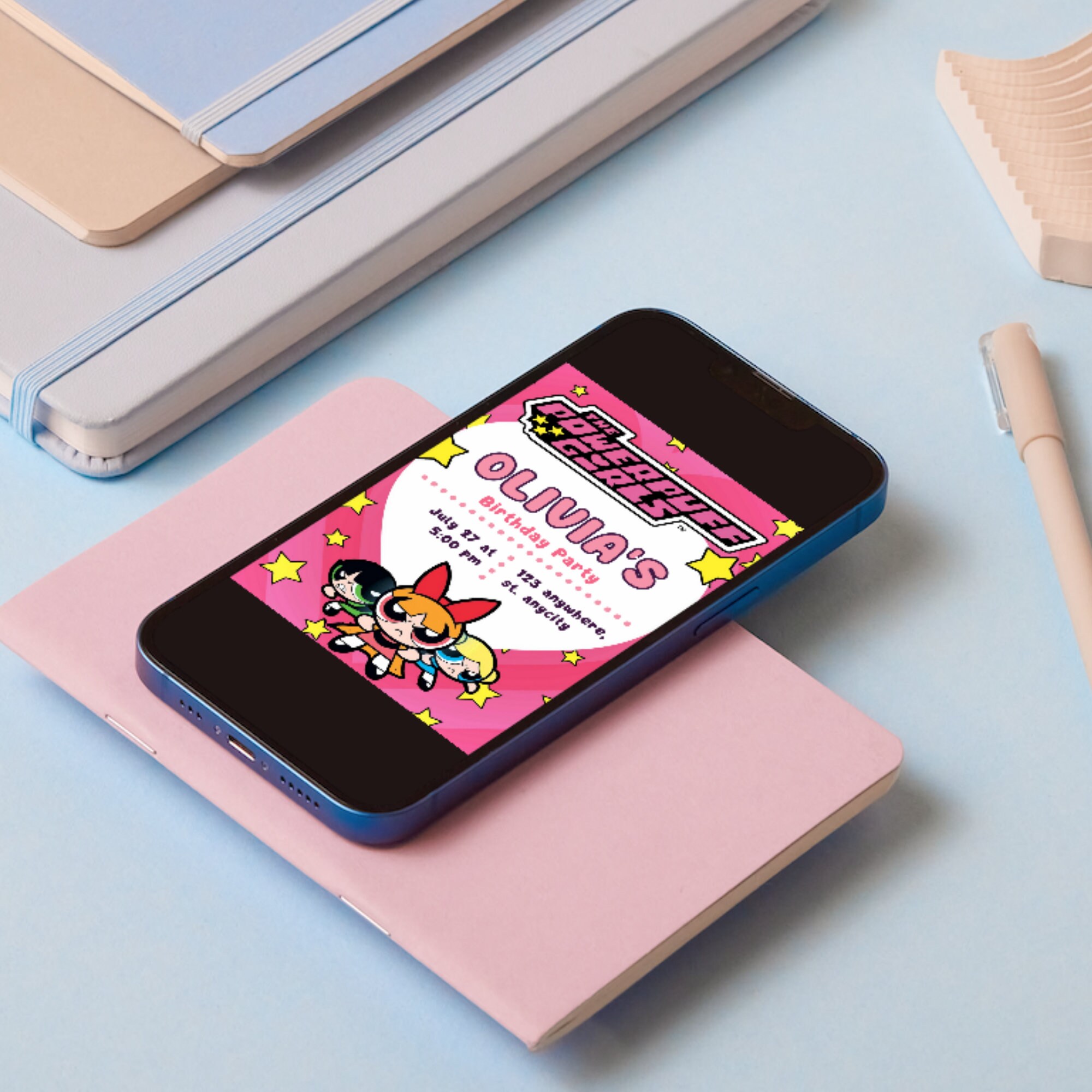Editable Powerpuff Girls Invitation, Digital Powerpuff Girls Birthday ...