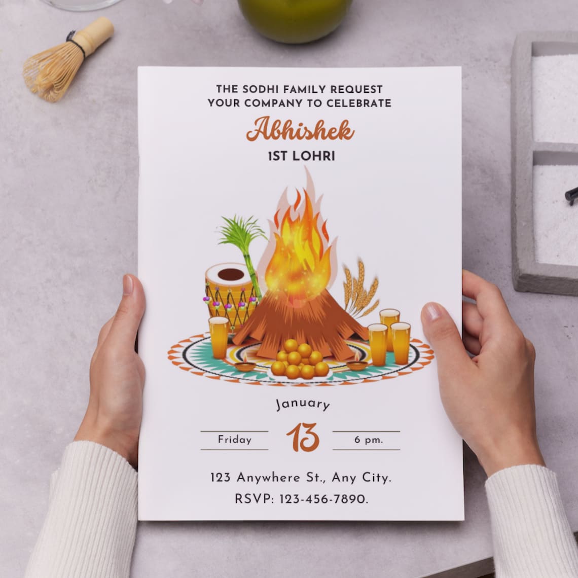 Editable Lohri Invitation Printable First Lohri Invite - Etsy
