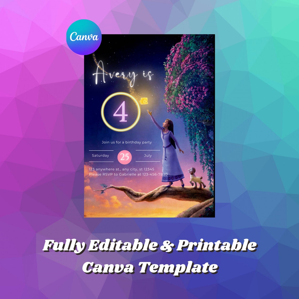 Editable Wish Invitation Digital Wish Birthday Invitation - Etsy