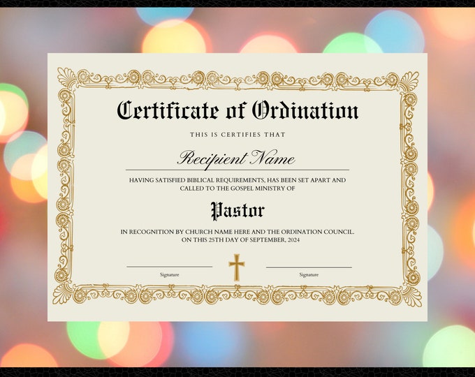 Editable Catechism Certificate: Religious Gold Template (digital ...