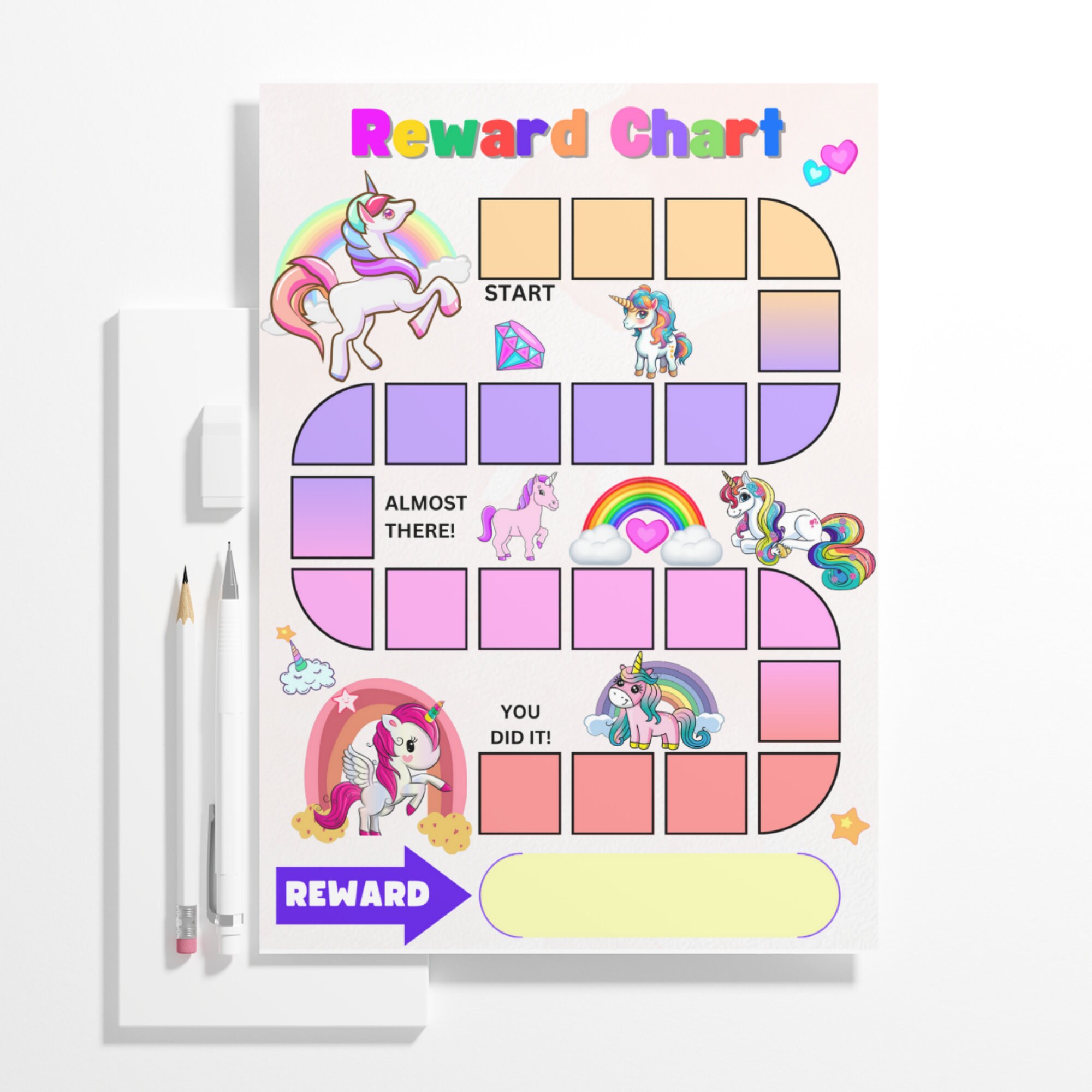 Unicorn Reward Chart, Printable Unicorn Behavior Chart, Digital Unicorn ...