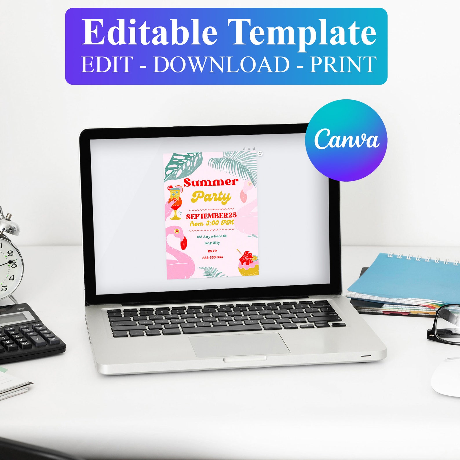Editable Funny Summer Party Invite, Digital End of Summer Party ...