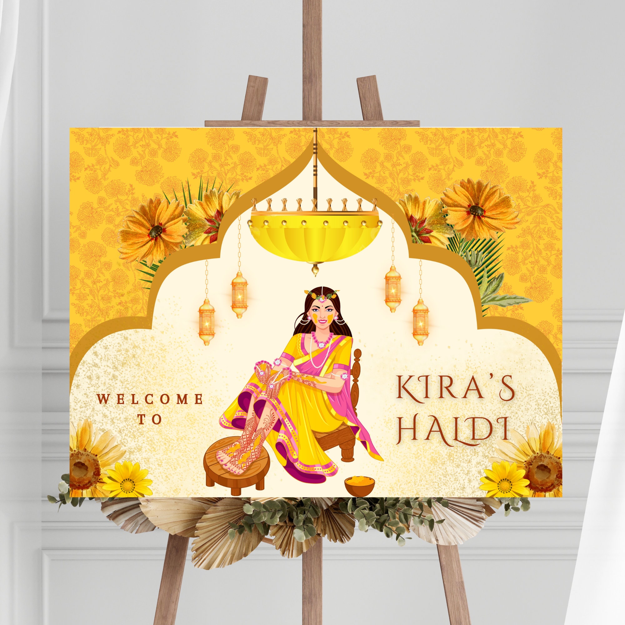 Editable Haldi Welcome Sign Template, Printable Welcome Sign Haldi ...