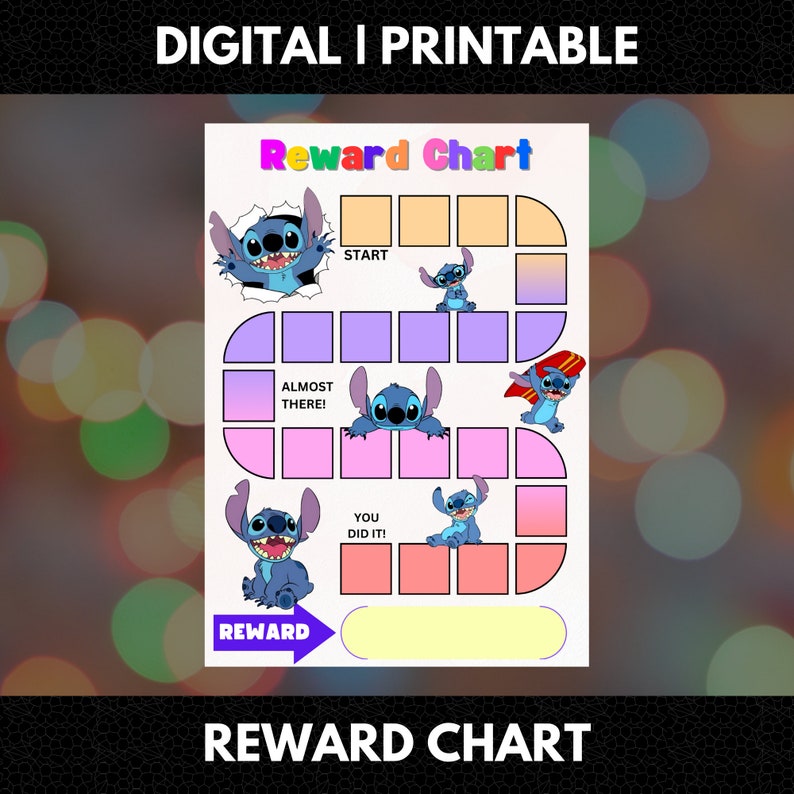 Stitch Reward Chart: Printable Kids Behavior Chore Chart - Etsy