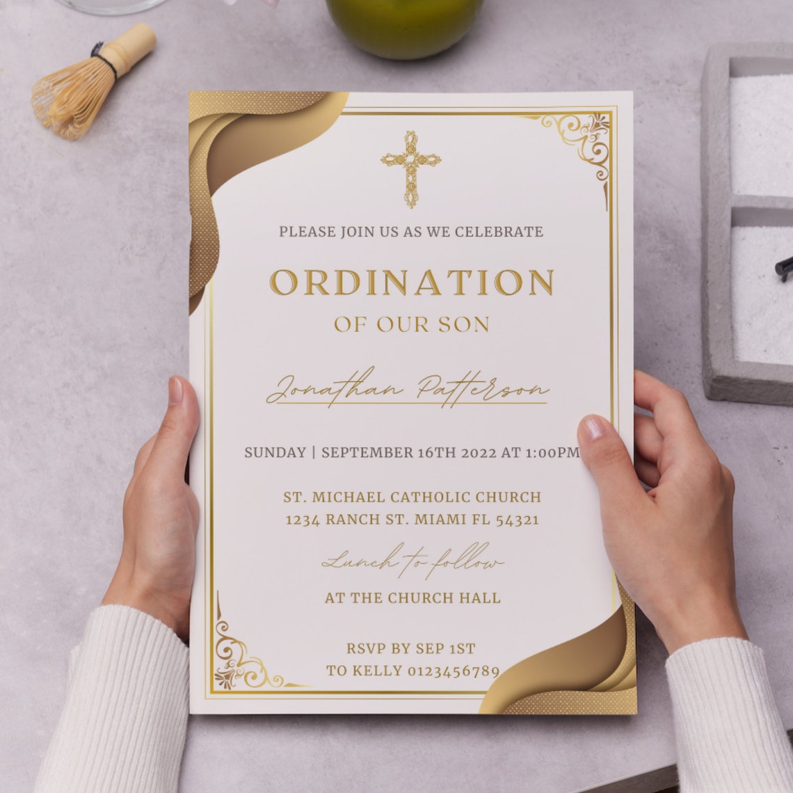 Editable Catholic Priest Ordination Invitation, Printable Ordination ...