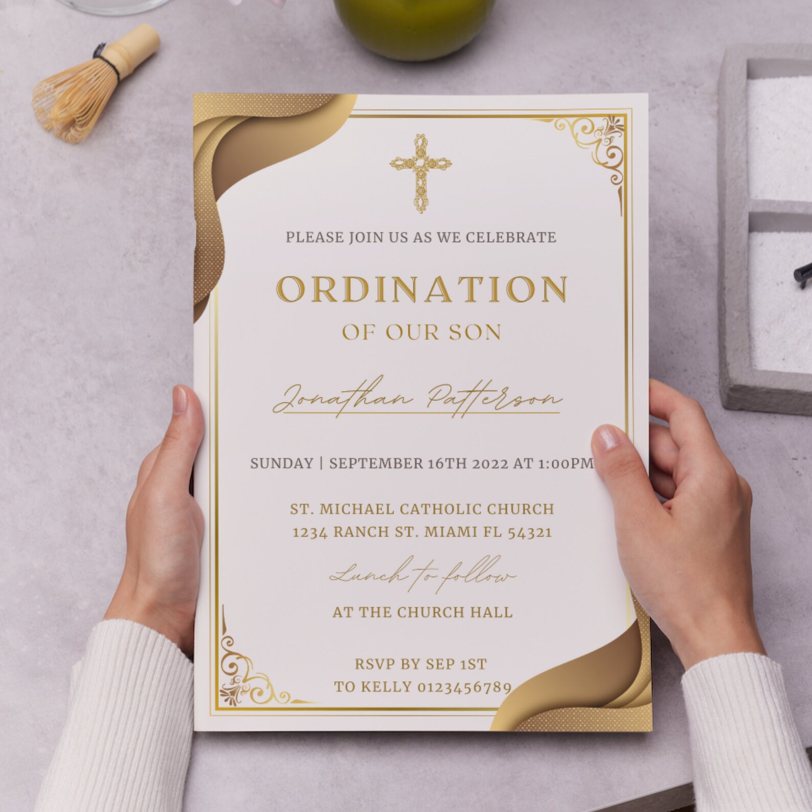 Editable Catholic Priest Ordination Invitation, Printable Ordination ...