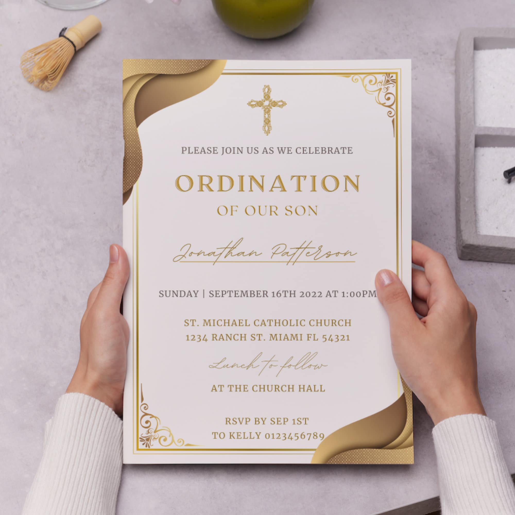 Editable Catholic Priest Ordination Invitation, Printable Ordination ...