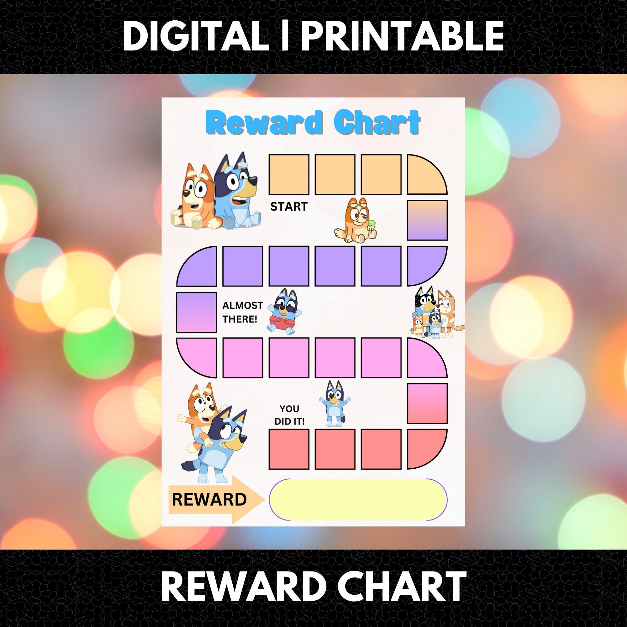 Bluey Reward Chart, Printable Bluey Potty Training Chart, Digital Bluey ...