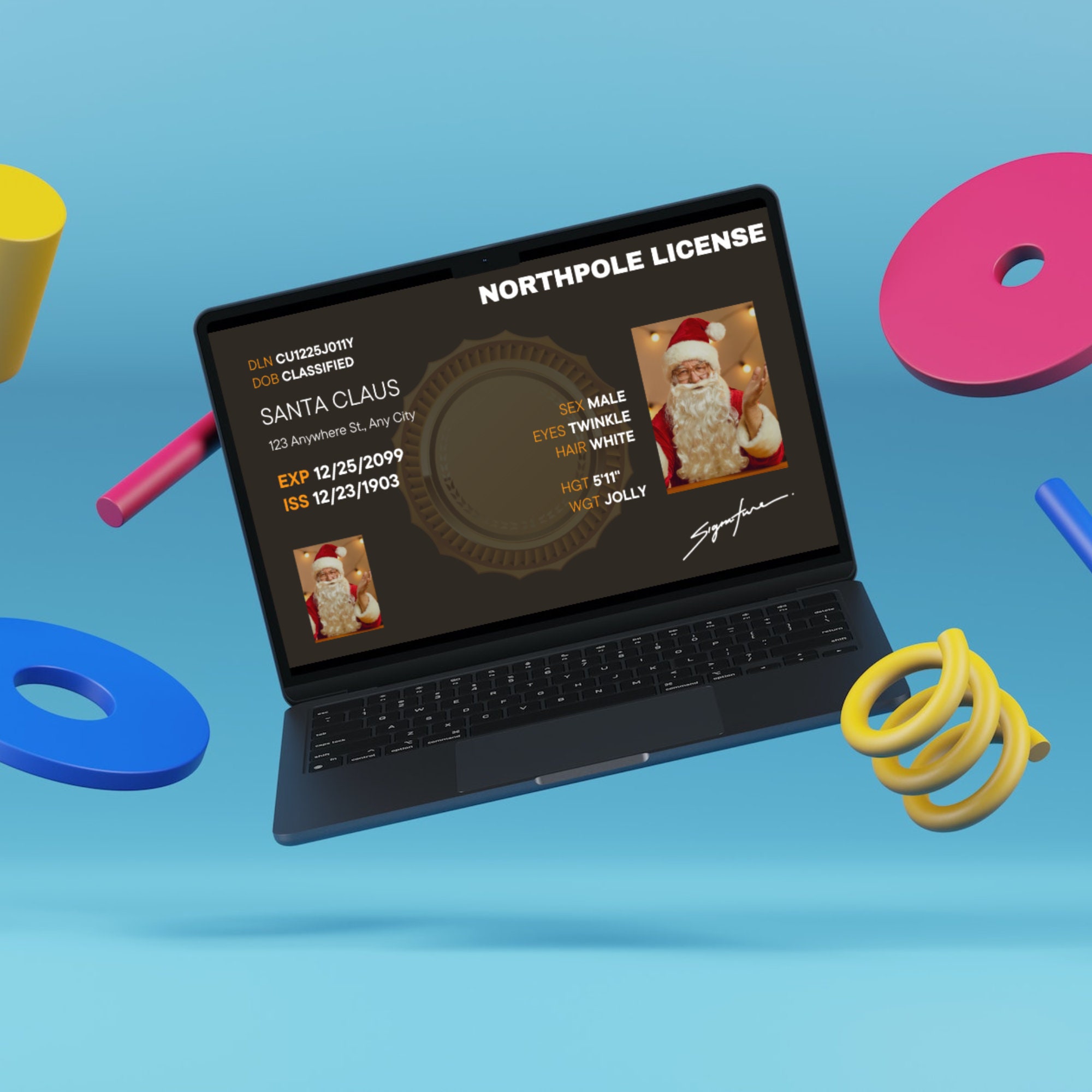 Editable Santa Drivers License Template Printable Santa Claus - Etsy