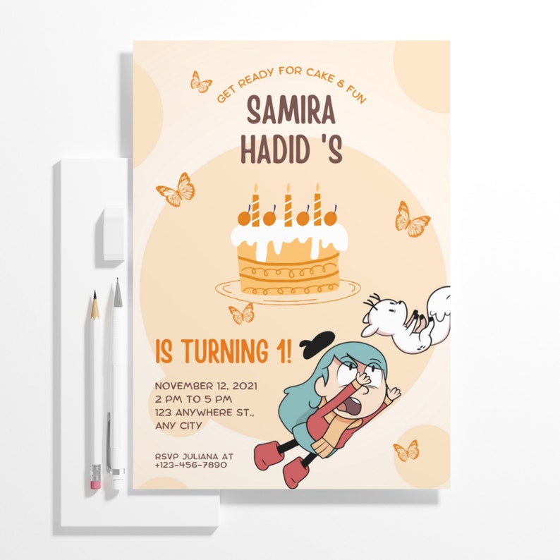 Editable Hilda Birthday Party Invitation, Canva Template - Etsy