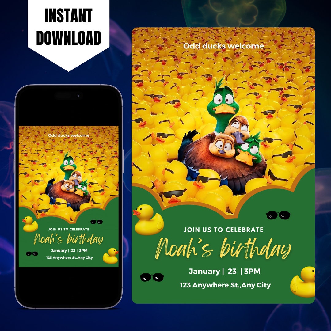 Migration Birthday Invitation, Duck Theme Party Invite (digital) - Etsy