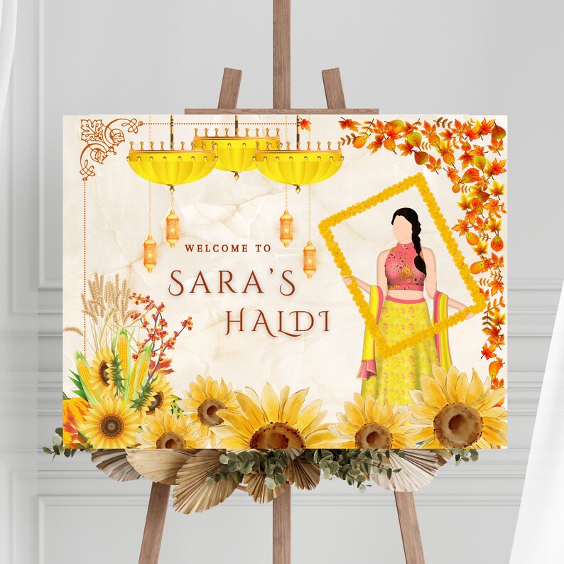 Editable Haldi Welcome Sign Template Printable Welcome Sign - Etsy