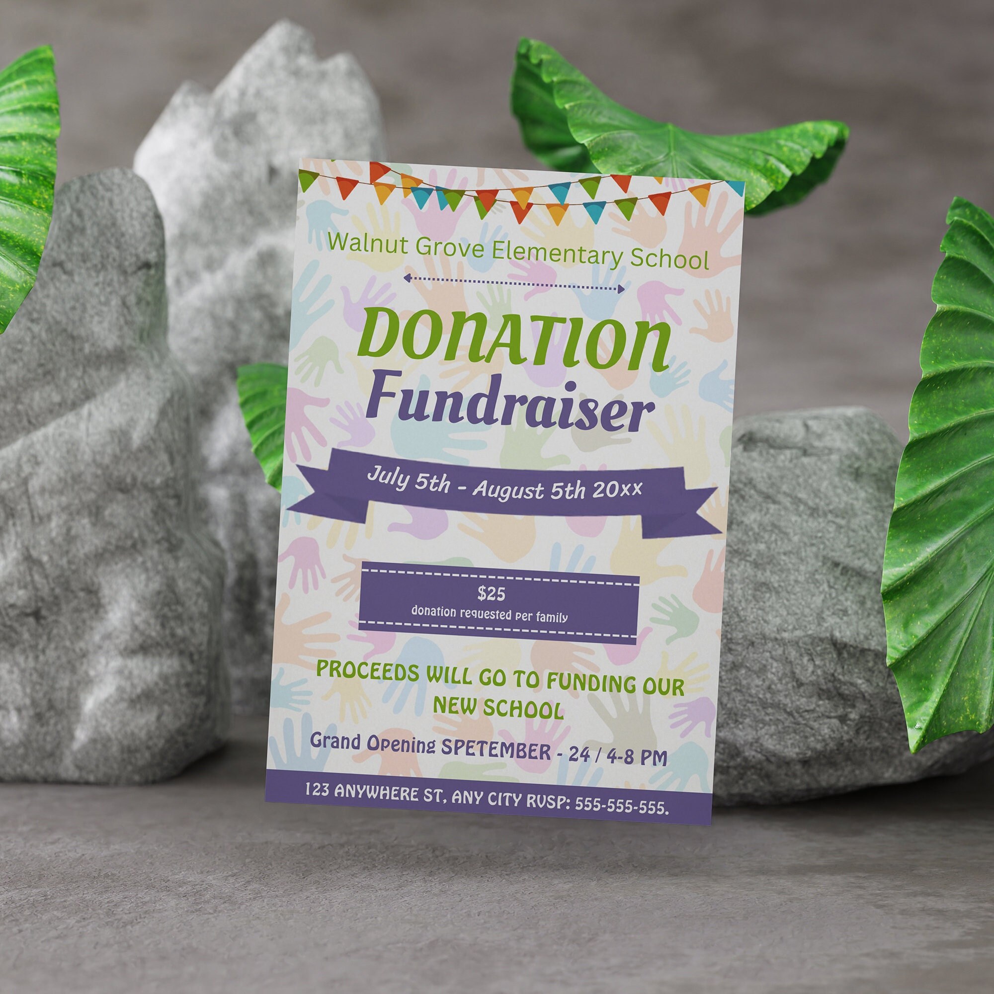 Editable Donation Fundraiser Flyer Template, Digital PTA PTO Fundraiser ...