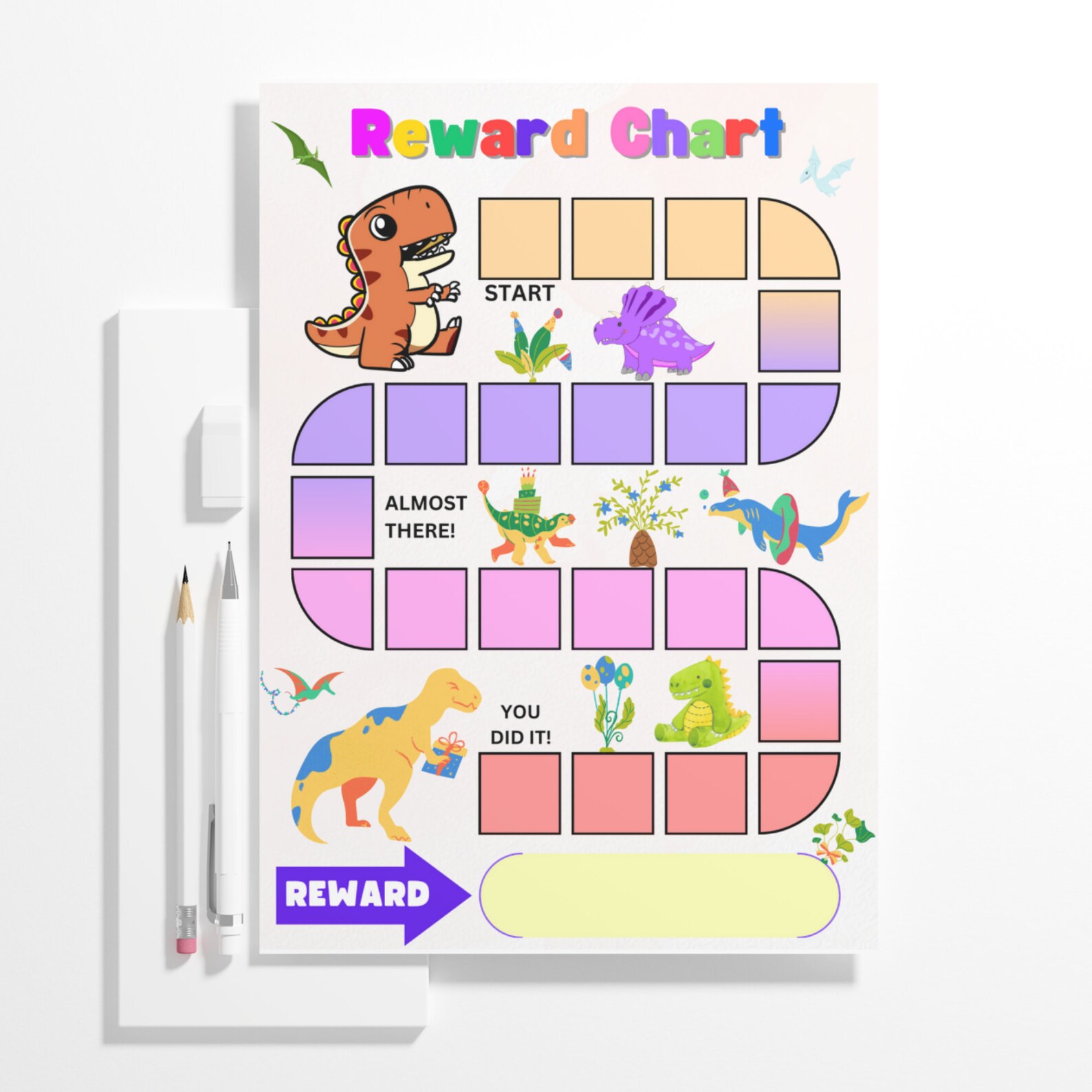 Dinosaur Reward Chart, Printable Dinosaur Behavior Chart, Digital ...