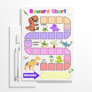 Dinosaur Reward Chart, Printable Dinosaur Behavior Chart, Digital ...