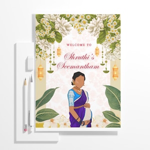 Buy Editable Seemantham Ceremony Sign Template, Sreemantham Decor ...