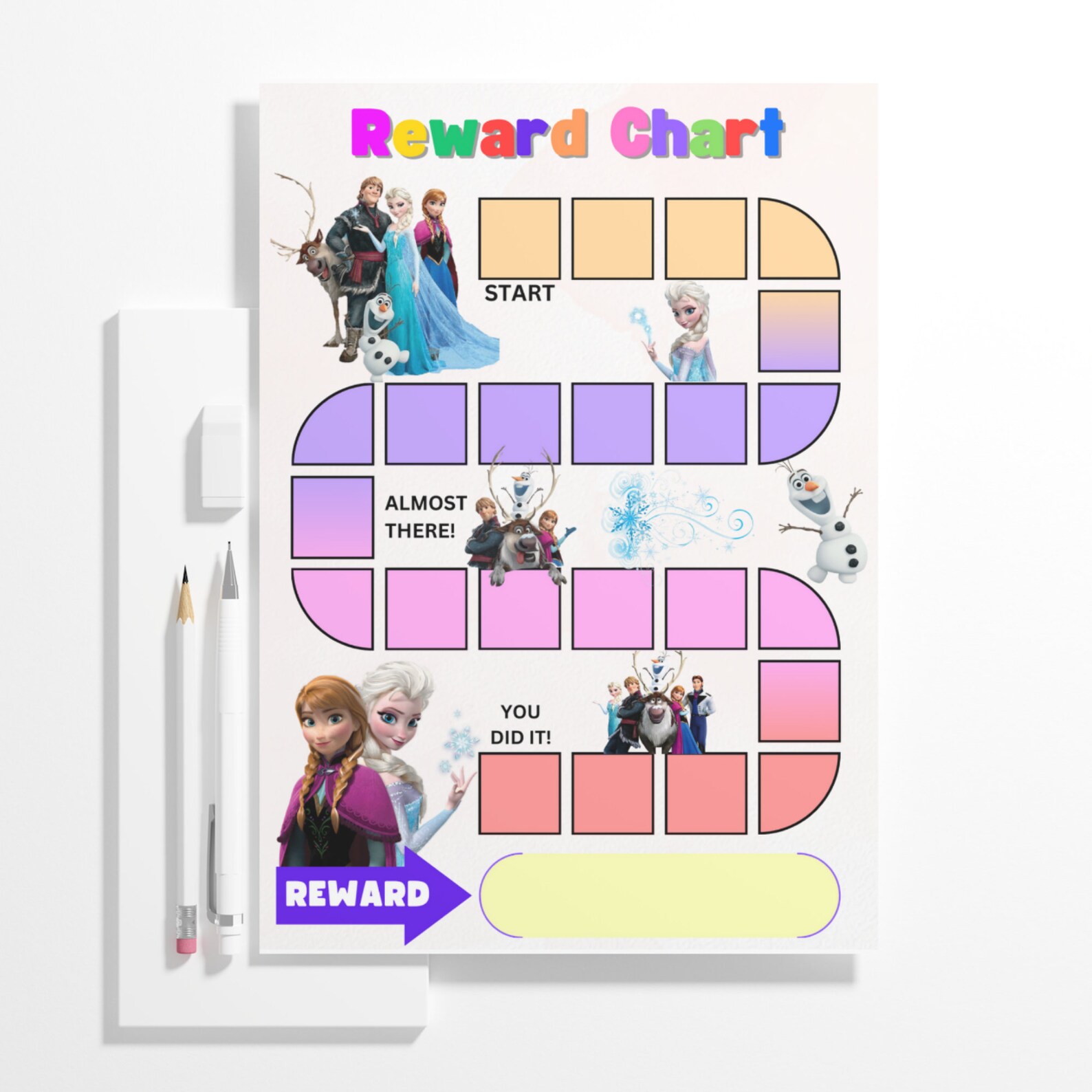 Frozen Reward Chart, Printable Frozen Behavior Chart, Digital Elsa ...