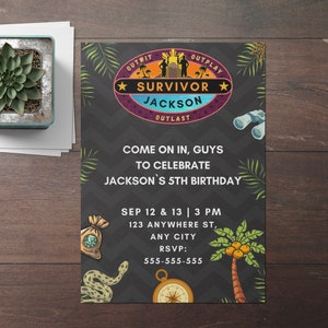 Editable Survivor Birthday Invitation, Printable Survivor Invitation ...