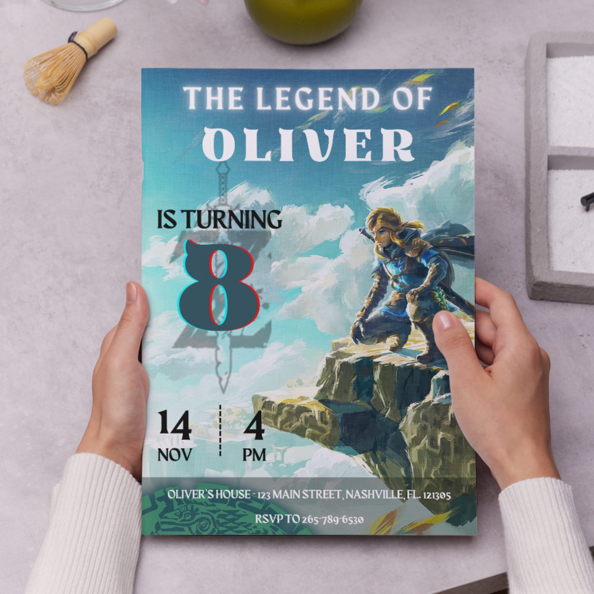 Editable the Legend of Zelda Birthday Invitation, Printable Zelda Tears ...