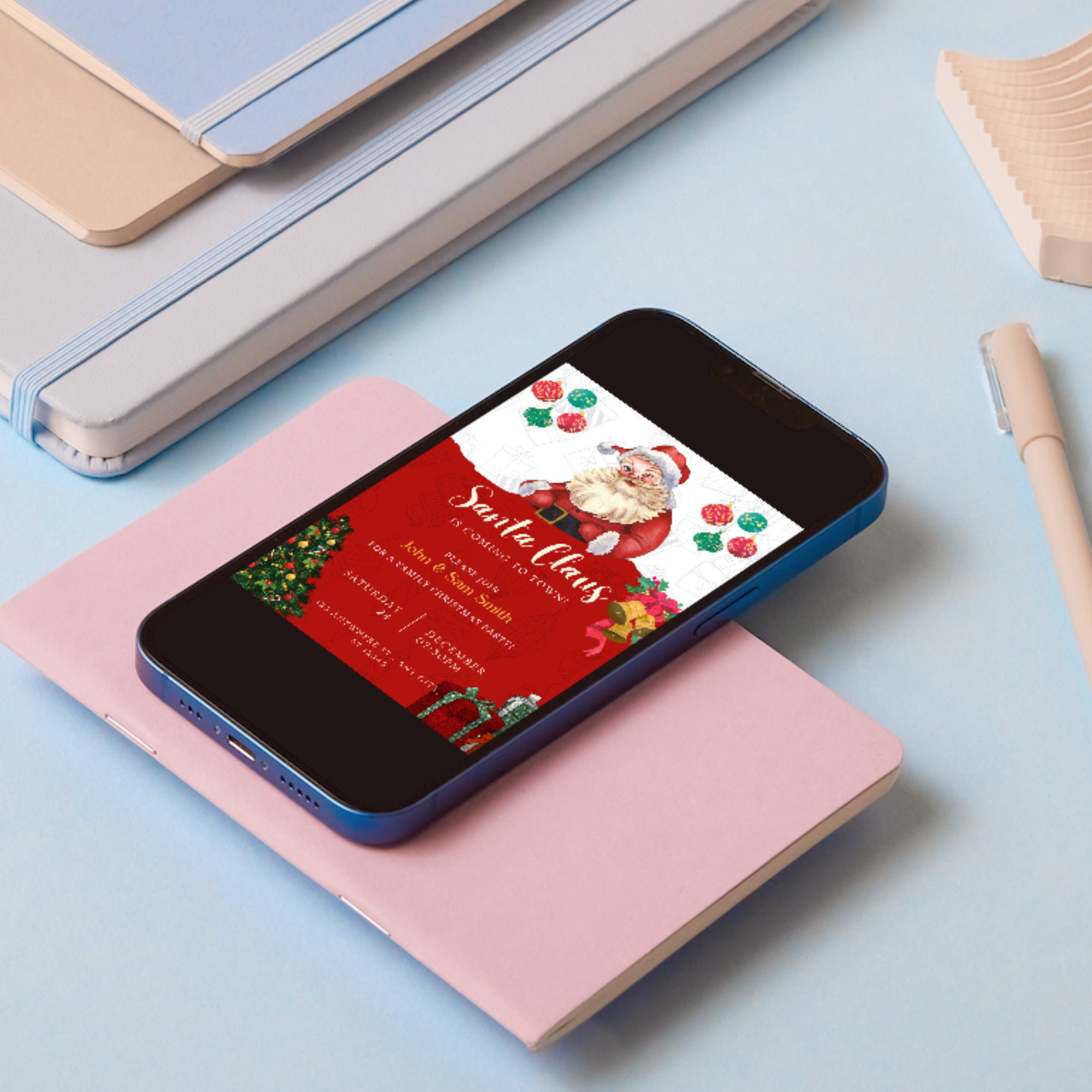 Editable Santa Claus is Coming to Town Invitation Printable - Etsy