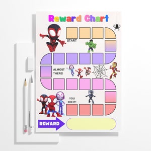 Spidey Reward Chart, Printable Spidey Behavior Chart, Digital Spidey ...