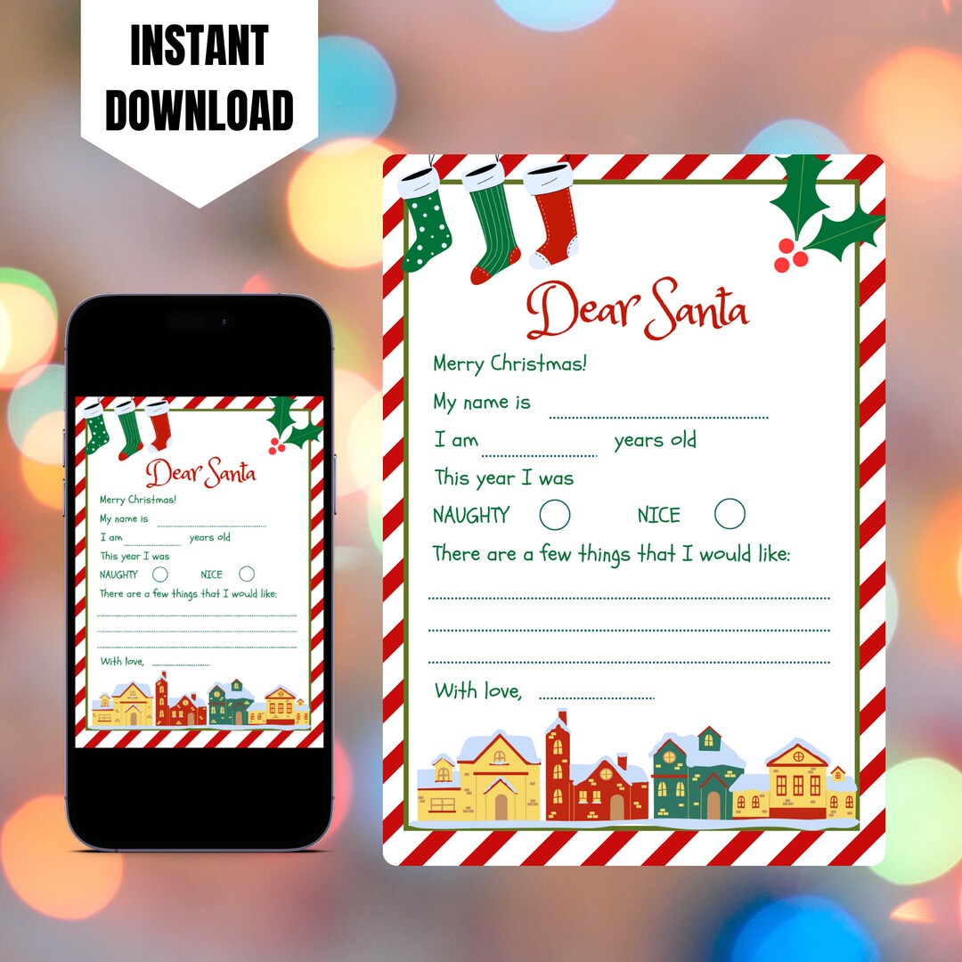 Editable Letter to Santa Template, Printable Letter to Santa Claus ...