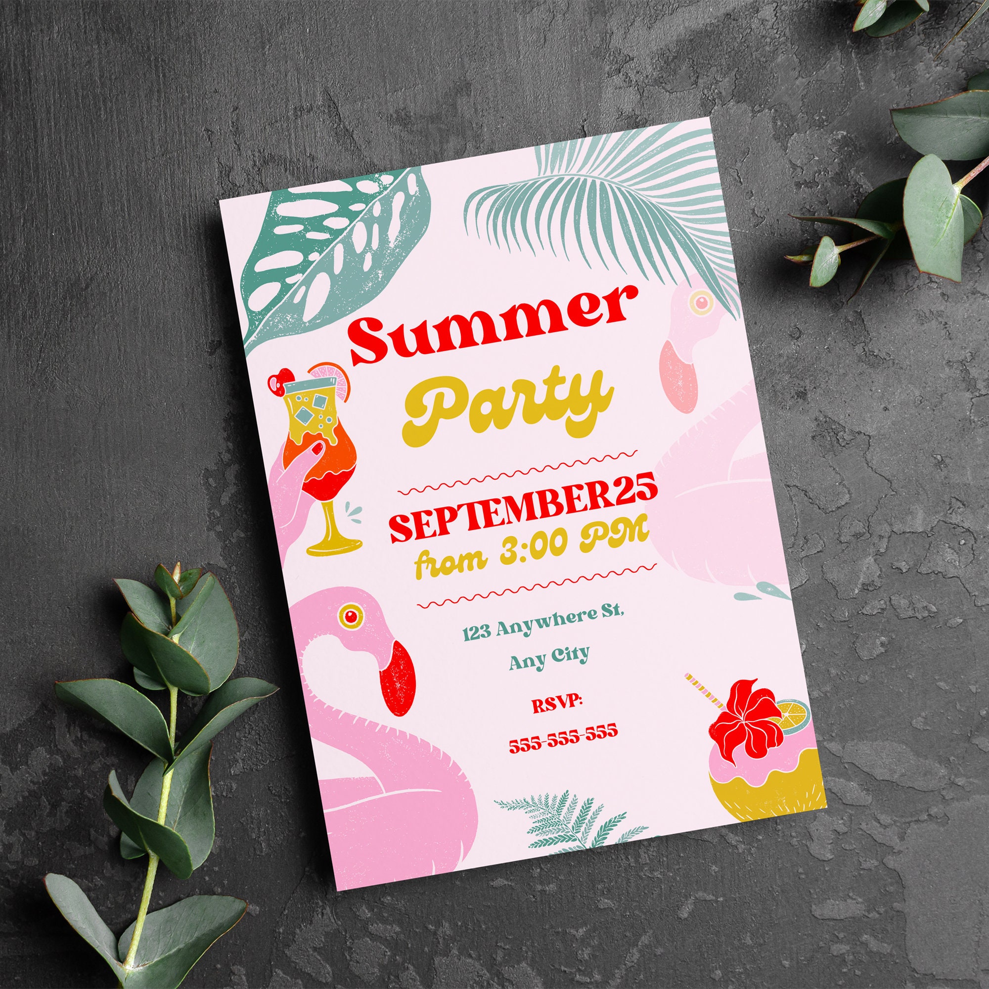 Editable Funny Summer Party Invite, Digital End of Summer Party ...