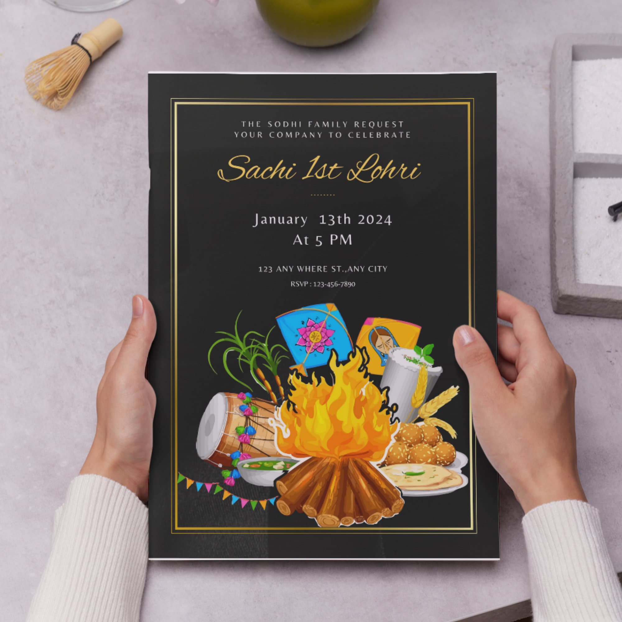 Editable Lohri Invitation Printable First Lohri Invite - Etsy