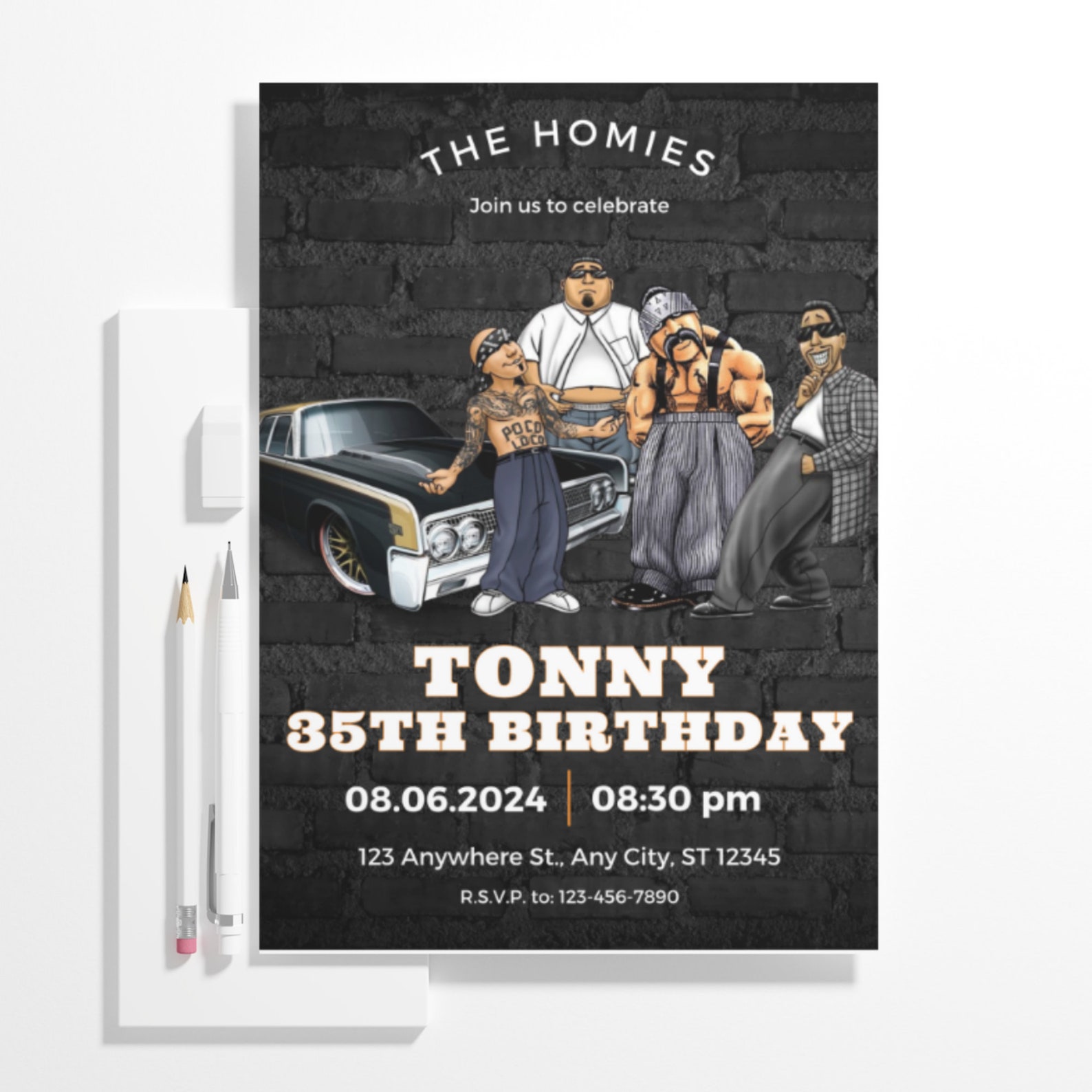 Editable Cholo Birthday Invitation: Gangster Party Invite - Etsy