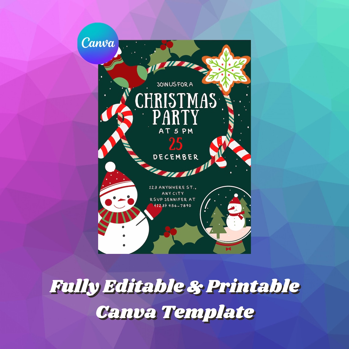 Editable Snowman Christmas Party Invitation Printable Office - Etsy