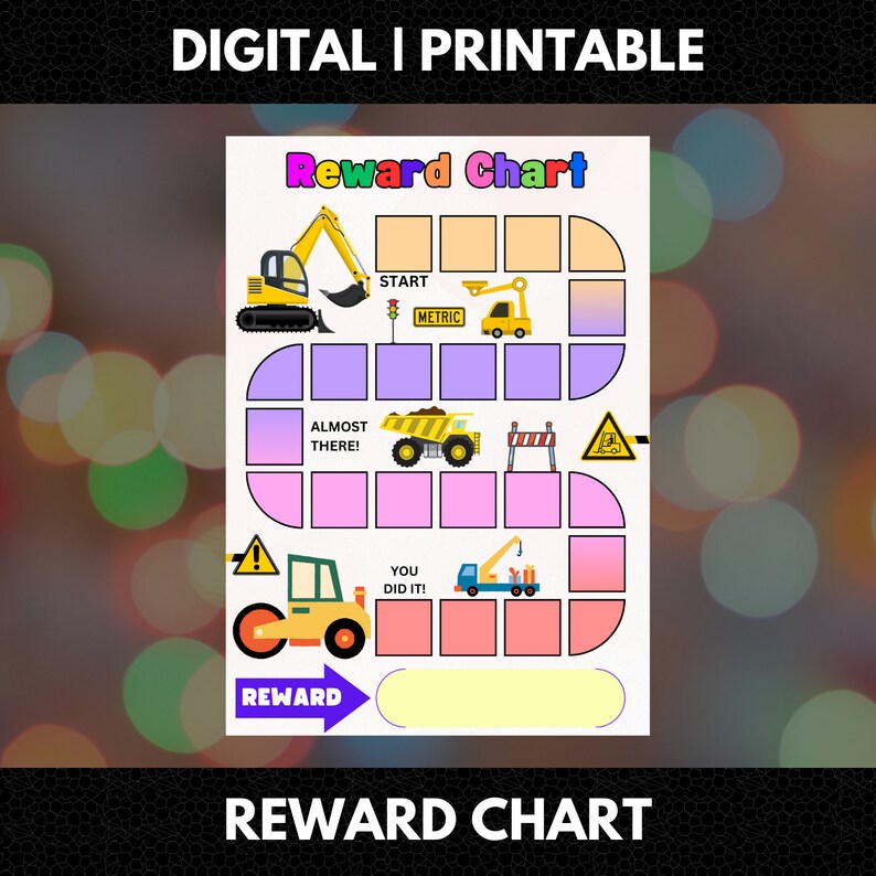 Construction Reward Chart, Printable Construction Behavior Chart ...