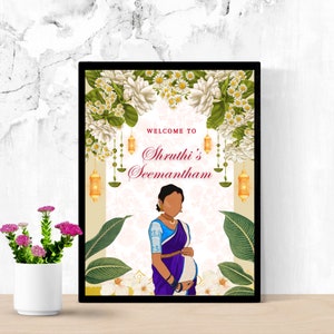 Buy Editable Seemantham Ceremony Sign Template, Sreemantham Decor ...